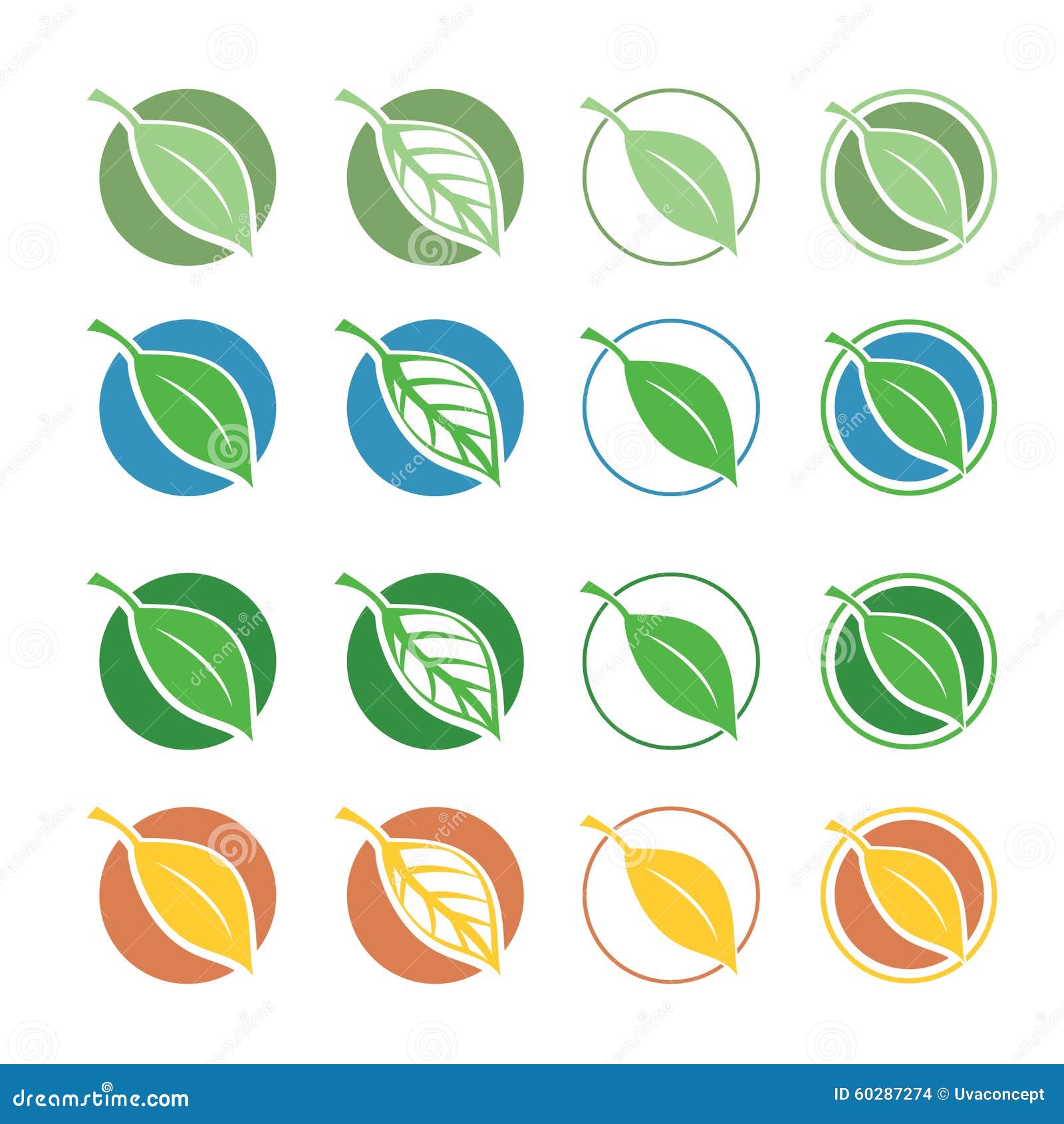 Natural symbols with leaf stock vector. Illustration of ecology - 60287274