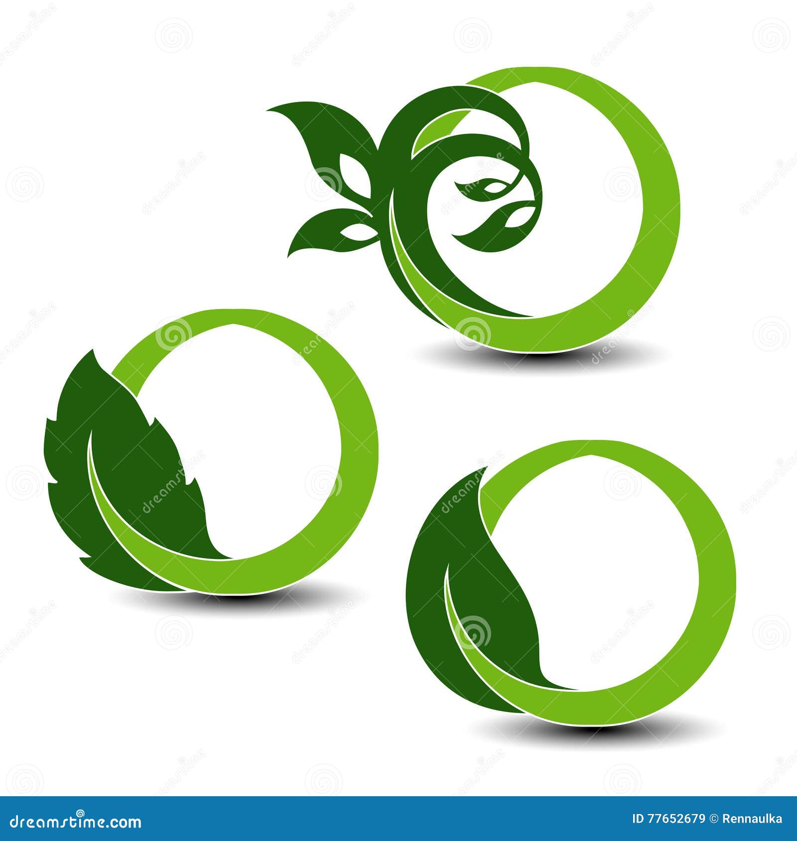 Natural Symbols, Nature Circular Elements with Leaf and Plant Stock ...