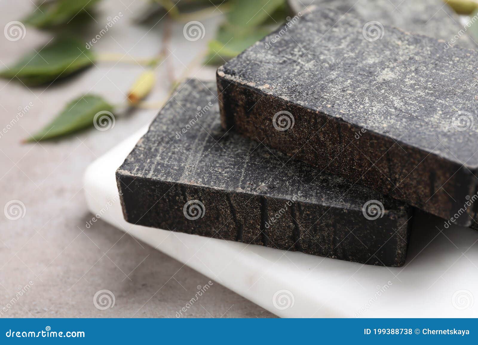 Natural Tar Soap on Light Grey Stone Table Stock Photo - Image of ...
