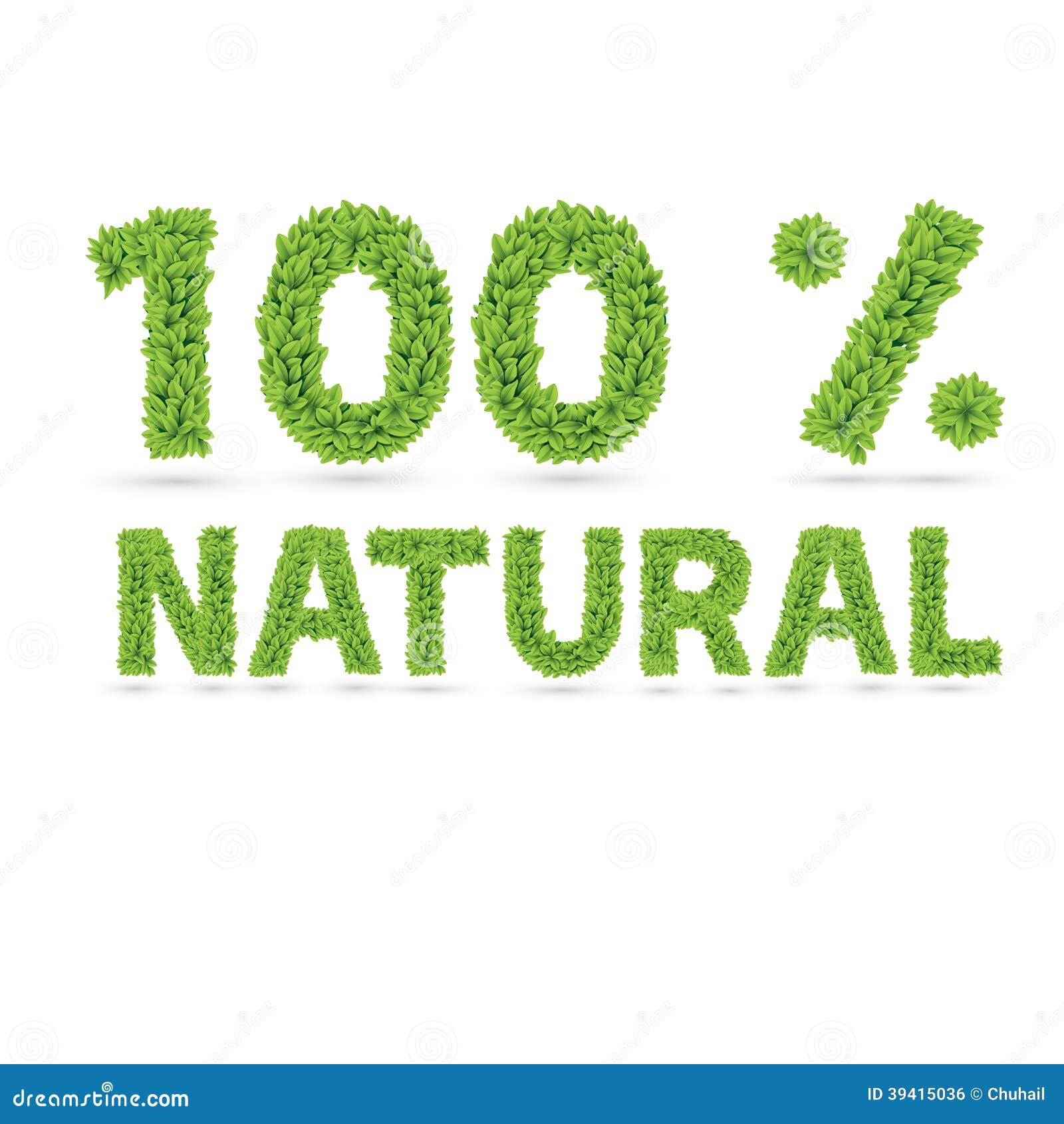 100 Natural Text of Green Leaves Stock Vector - Illustration of digit ...