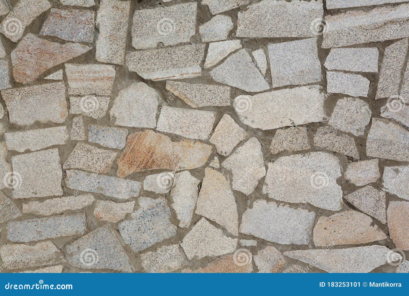 Natural Texture and Background. Wall of Pieces of Chipped Stone Granite ...