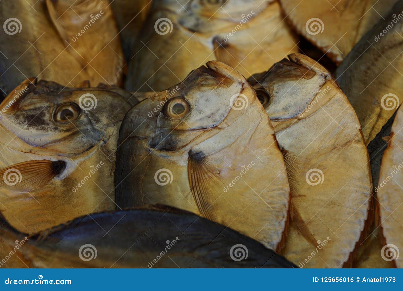 Natural Texture of a Lot of Smoked Yellow Fish Vomer Stock Photo ...