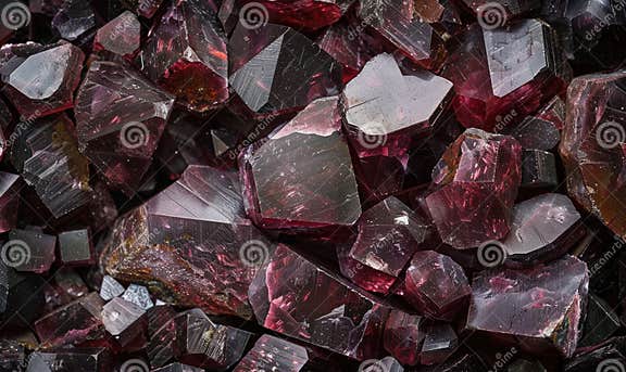 Natural Texture of Raw Garnet Gemstones Stock Image - Image of color ...