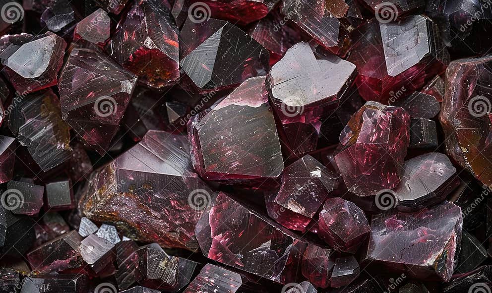 Natural Texture of Raw Garnet Gemstones Stock Image - Image of color ...