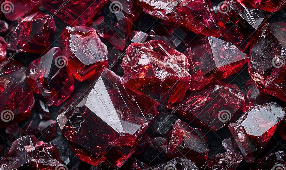Natural Texture of Raw Garnet Gemstones Stock Image - Image of backdrop ...