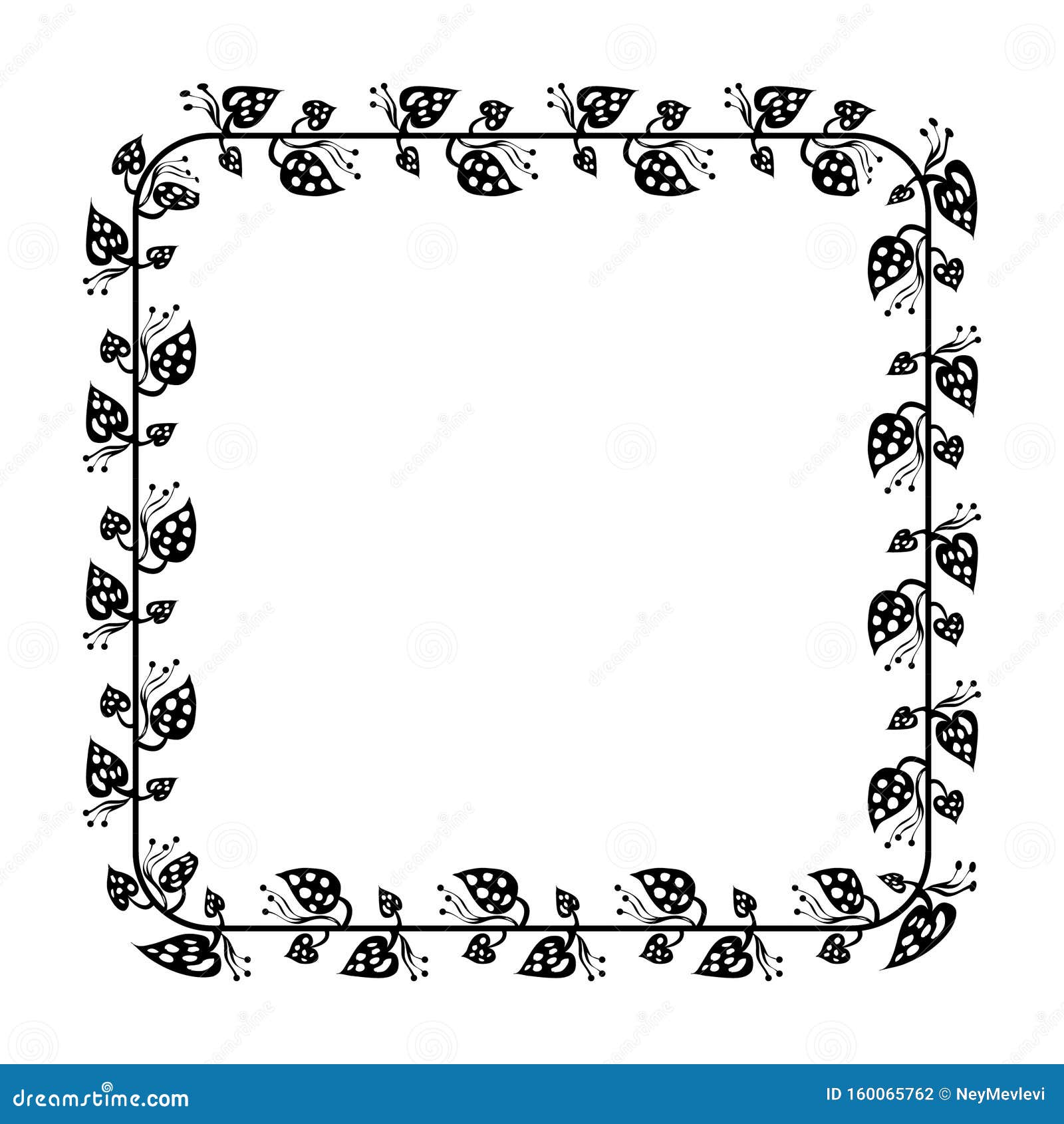Rectangular Frames with Natural Leaf Motifs and Isolated White ...