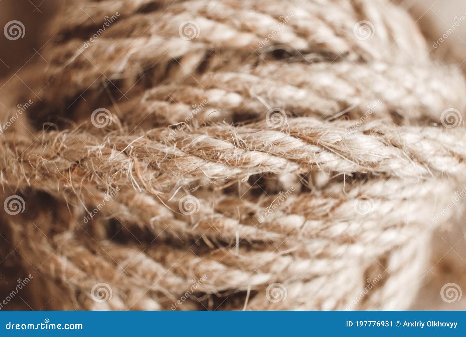 Natural Thread Brown Rope Texture Background. Top View Stock Image ...