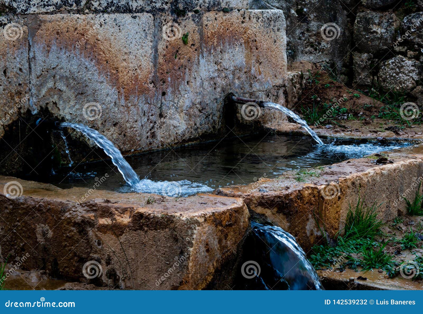 Natural Trough in Hita, Spain Stock Photo - Image of green, liquid ...