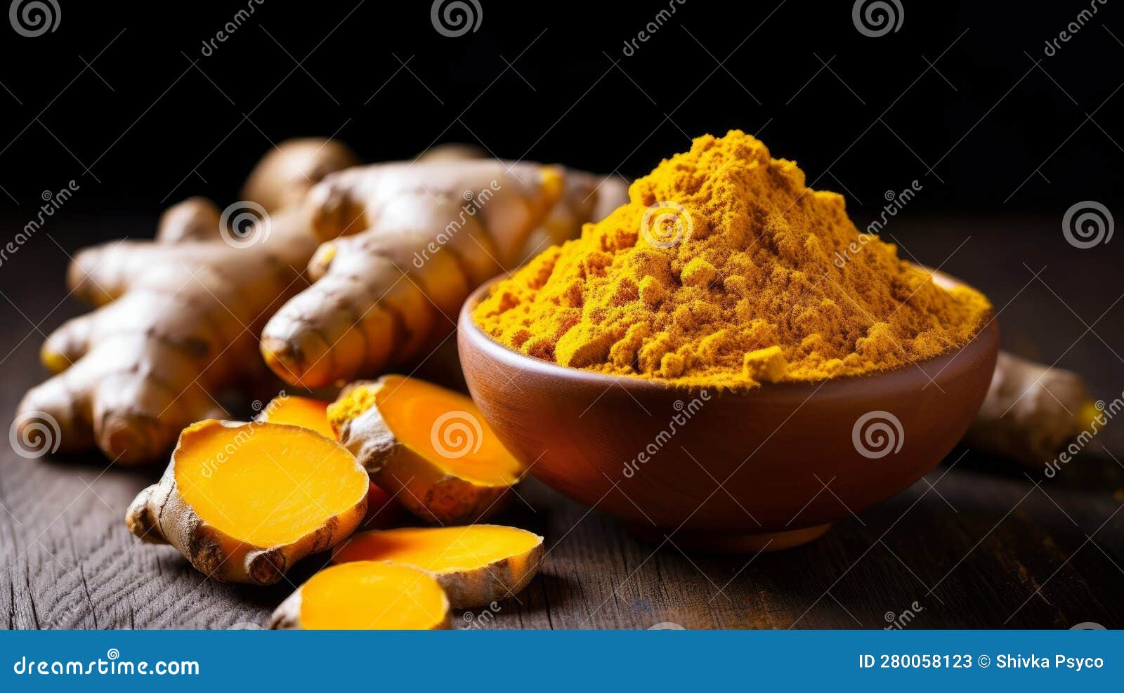 Natural Turmeric Generative AI Stock Illustration - Illustration of ...
