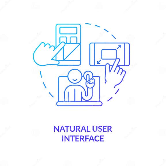 Natural User Interface Blue Gradient Concept Icon Stock Vector ...