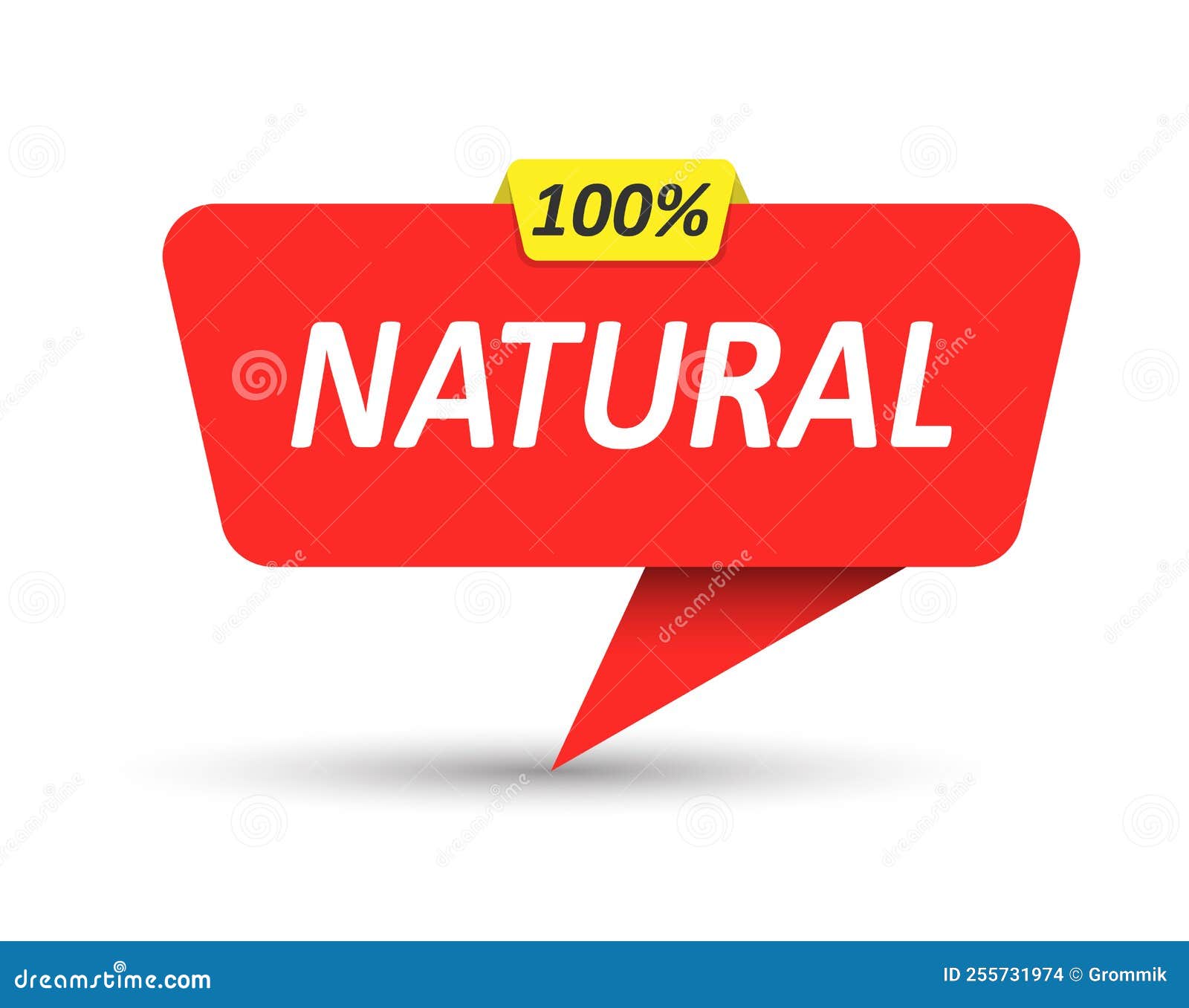 100 Percent Natural.. Vector Banner, Pointer, Sticker, Label or Speech ...