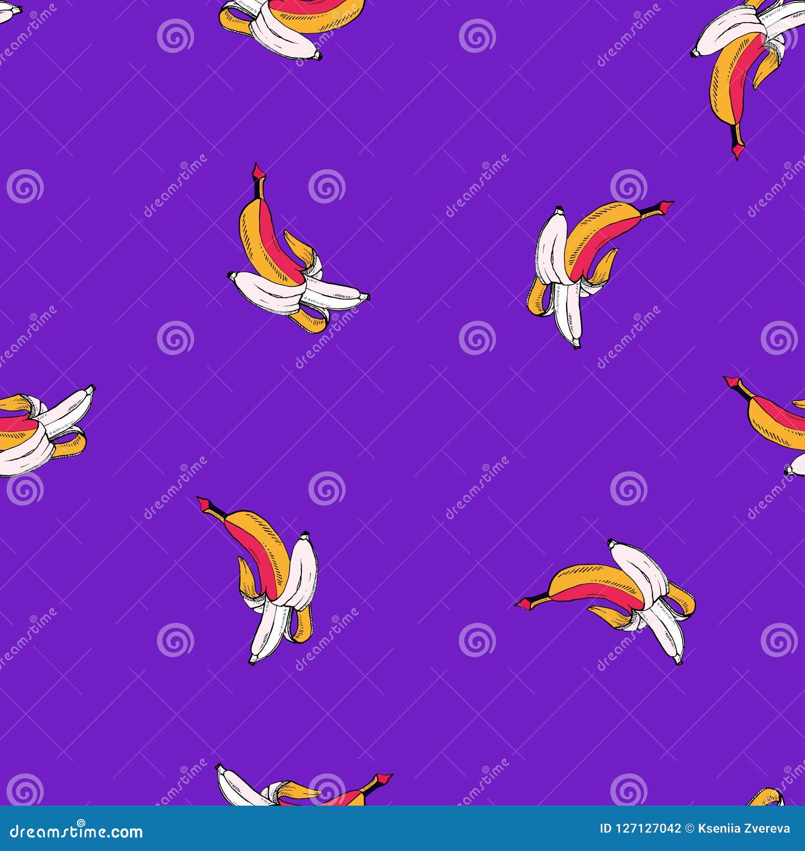 Natural Vector Coloured Bananas Vibrant Pattern Stock Vector ...