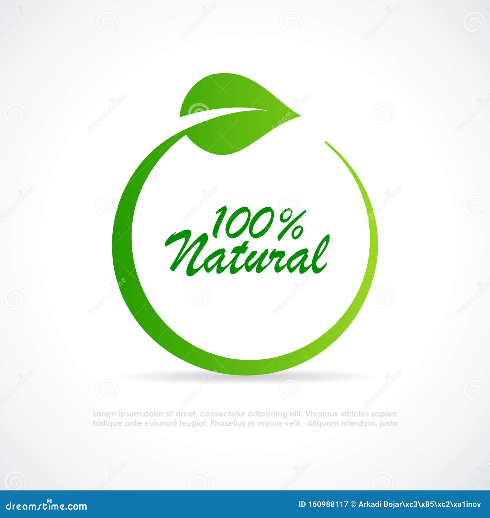 100 natural vector logo stock vector. Illustration of circle - 160988117
