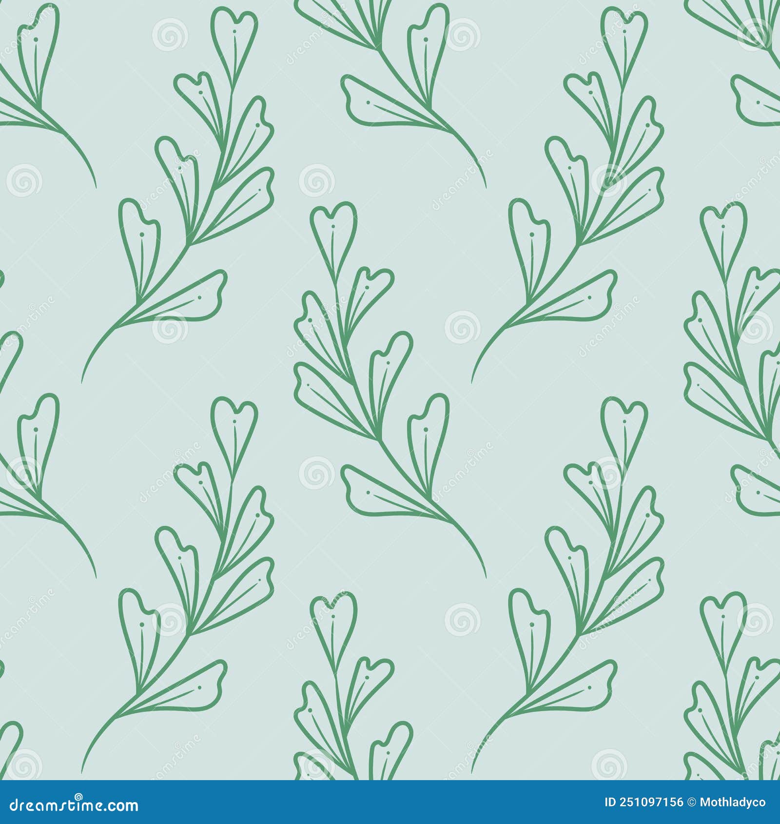 Natural Vector Pattern with Hand Drawn Leaf Elements, Seamless ...