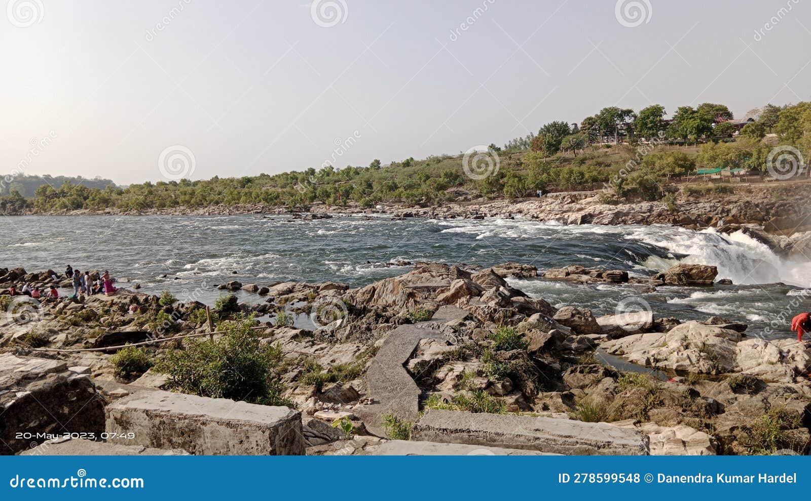 Natural View of Ghat and Waterfall, a View of Narmada River and Either ...