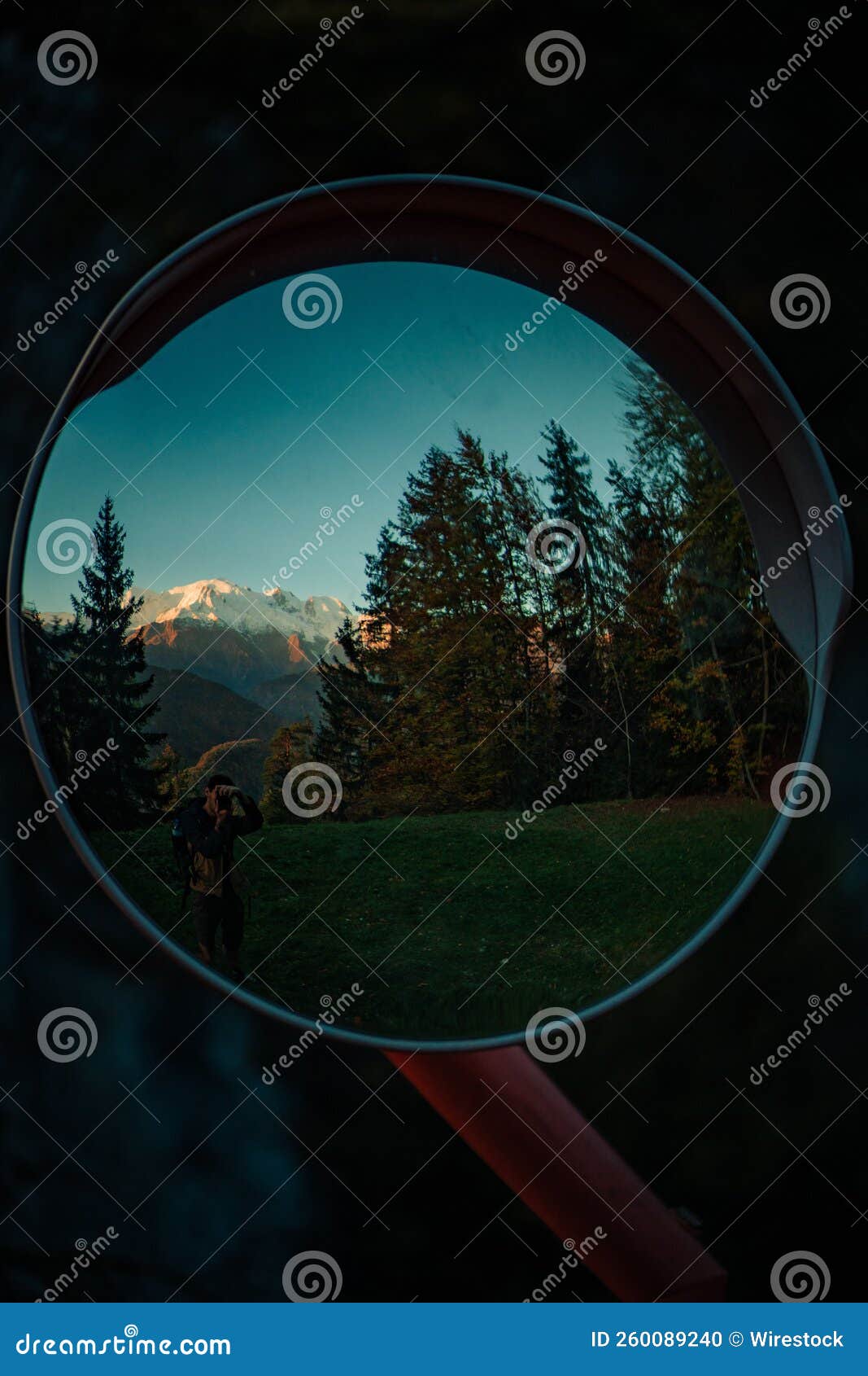 Natural View of Green Landscape with Trees and Mountains in a Circle ...