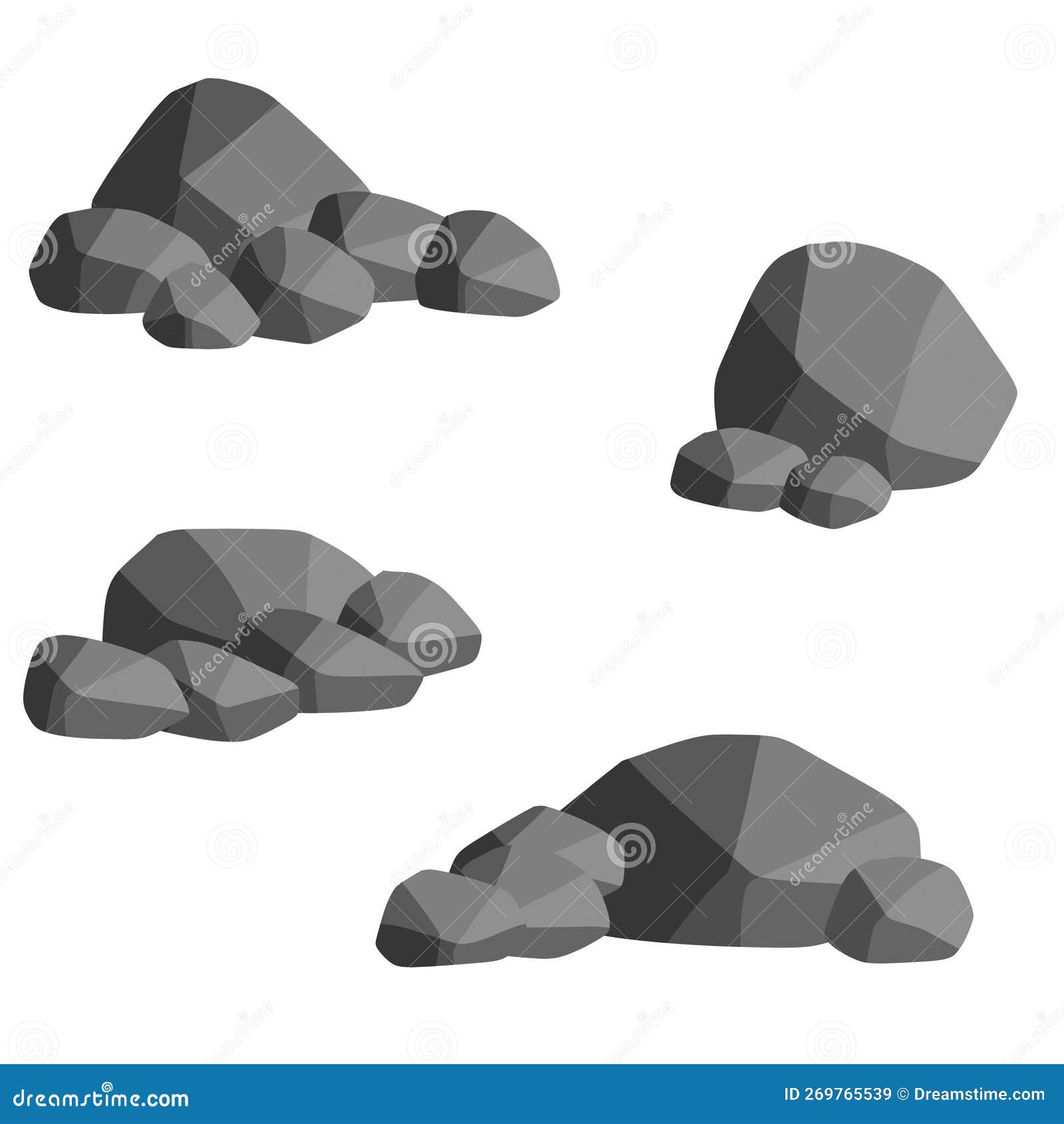 Natural Wall Stones and Smooth Rocks. Stock Vector - Illustration of ...