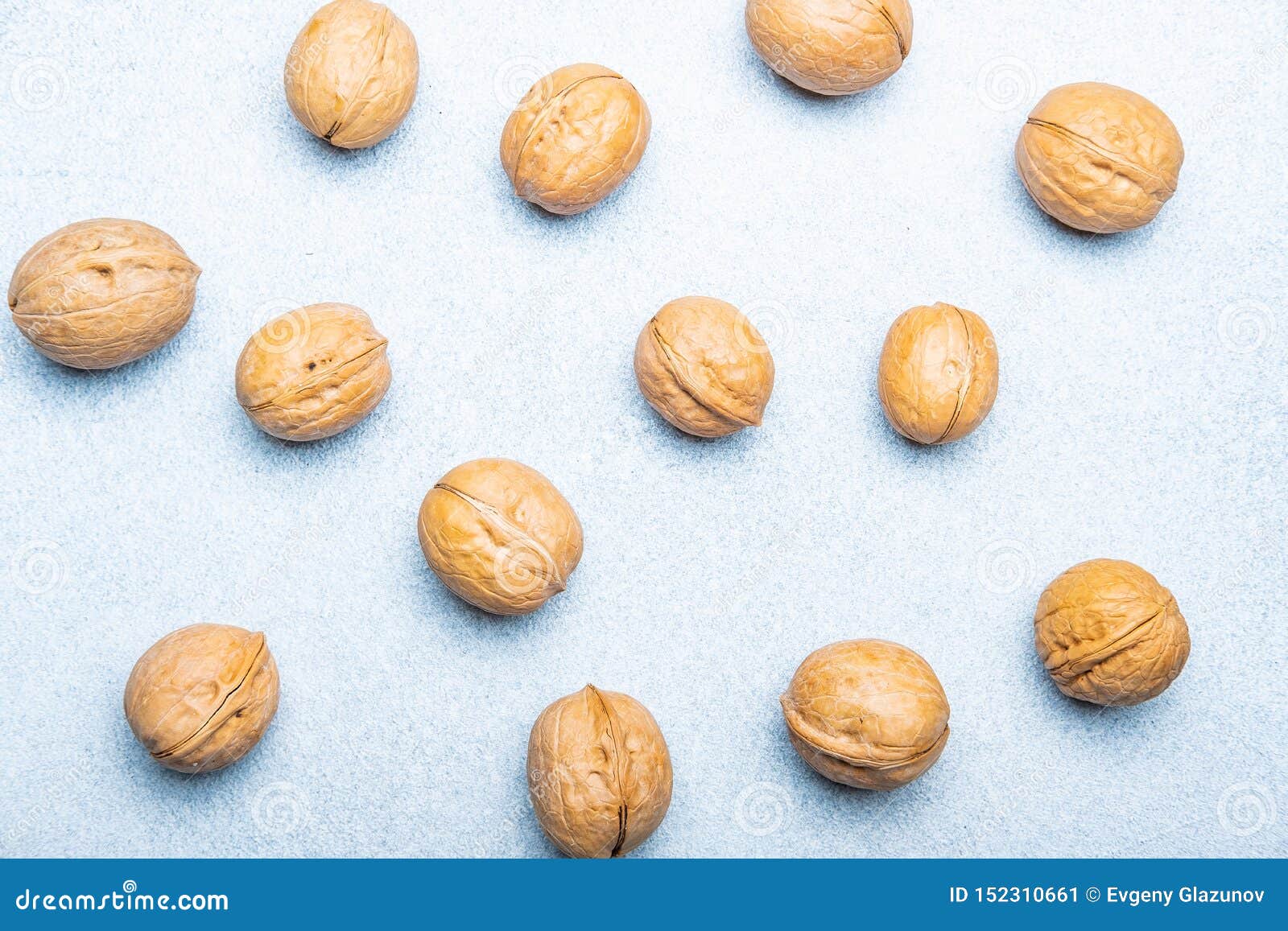Natural Walnut in Shell on the Light Background Stock Image - Image of ...