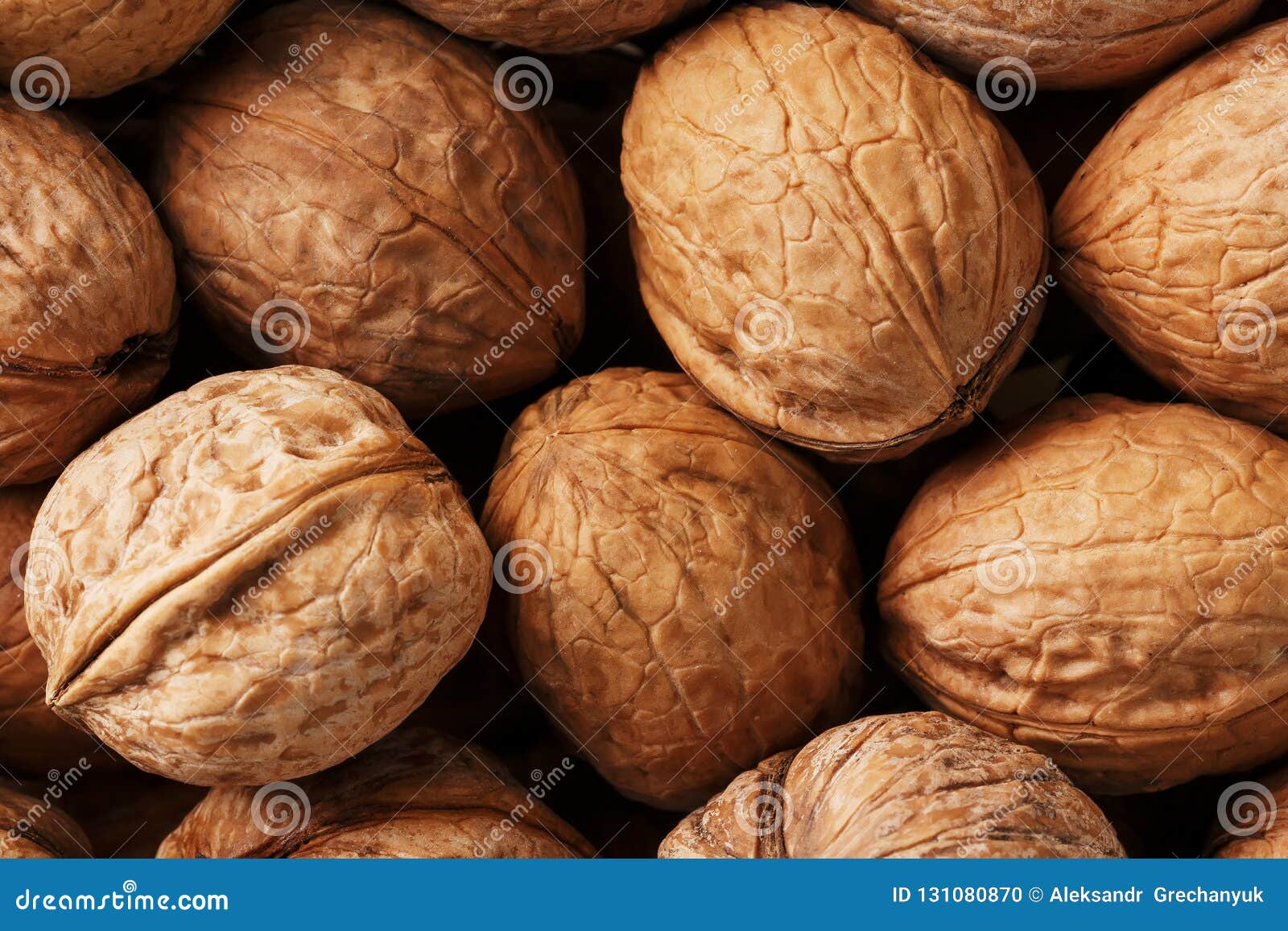 Natural Walnuts in Shell Background Dramatic Contrast Stock Photo ...
