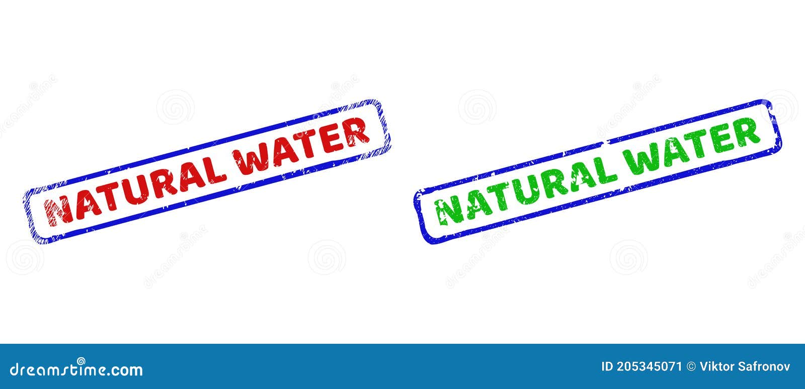 NATURAL WATER Bicolor Rough Rectangular Stamps with Unclean Textures ...