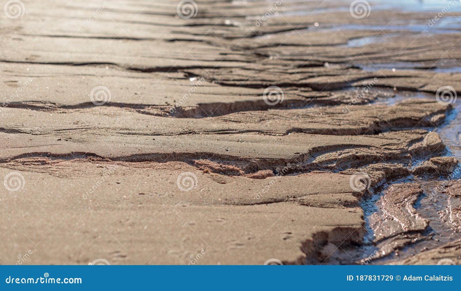 Natural Water Channels Formed on a Sandy Beach Stock Image - Image of ...