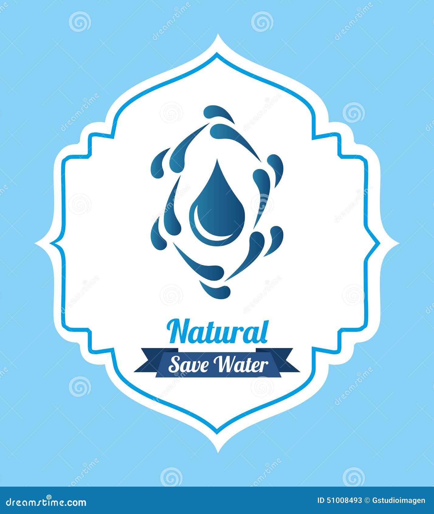 Natural water stock vector. Illustration of aqua, natural - 51008493