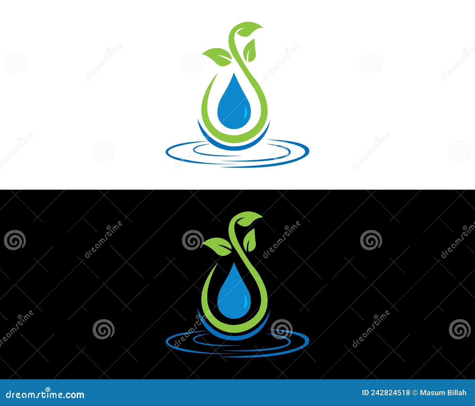 Natural Water Drop Concept Design Template. Stock Vector - Illustration ...