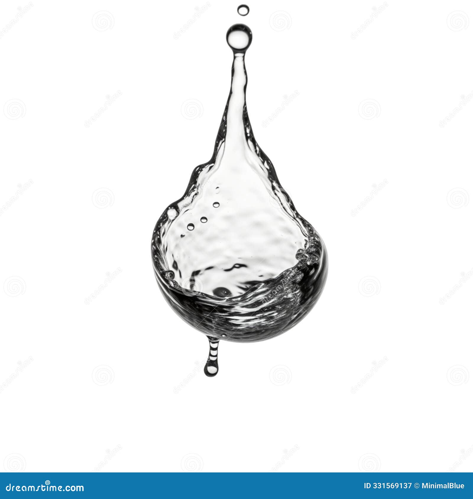 Natural Water Drop Isolated on White Background Stock Illustration ...
