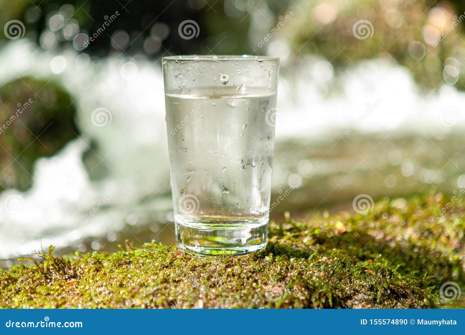 Natural water in a glass stock photo. Image of purified - 155574890