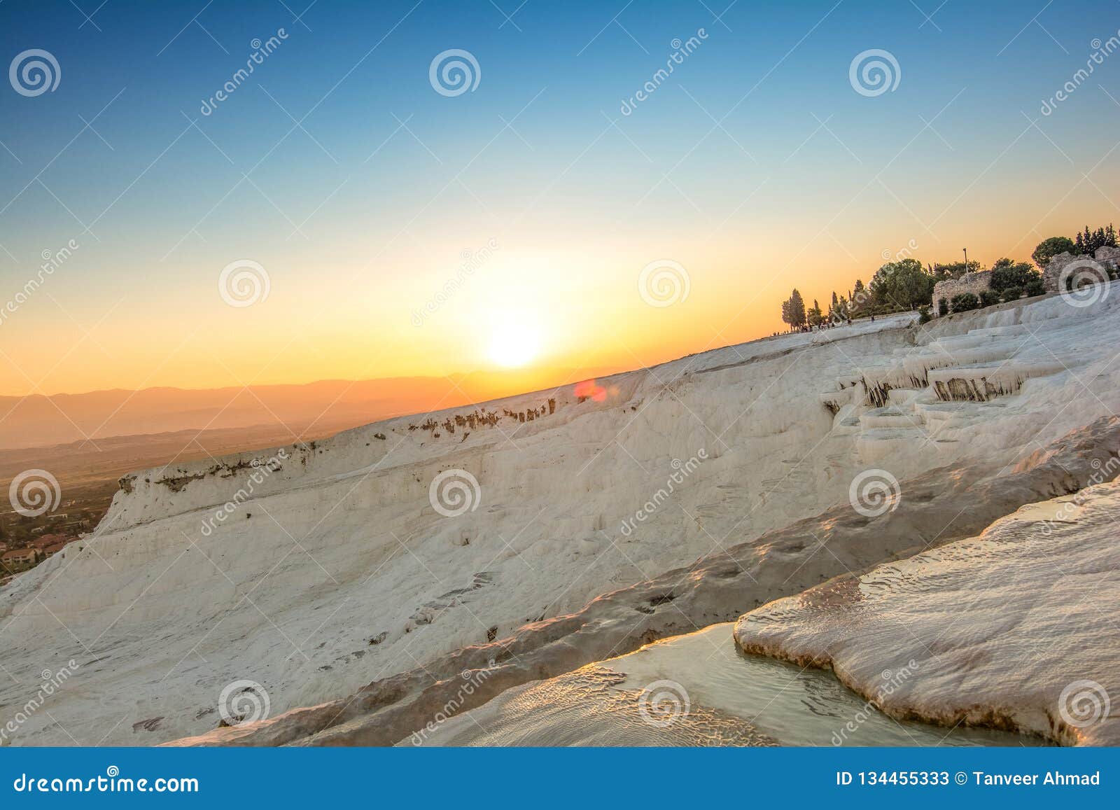 Natural Water Hot Spring Pools at Pamukkale Turkey Stock Image - Image ...