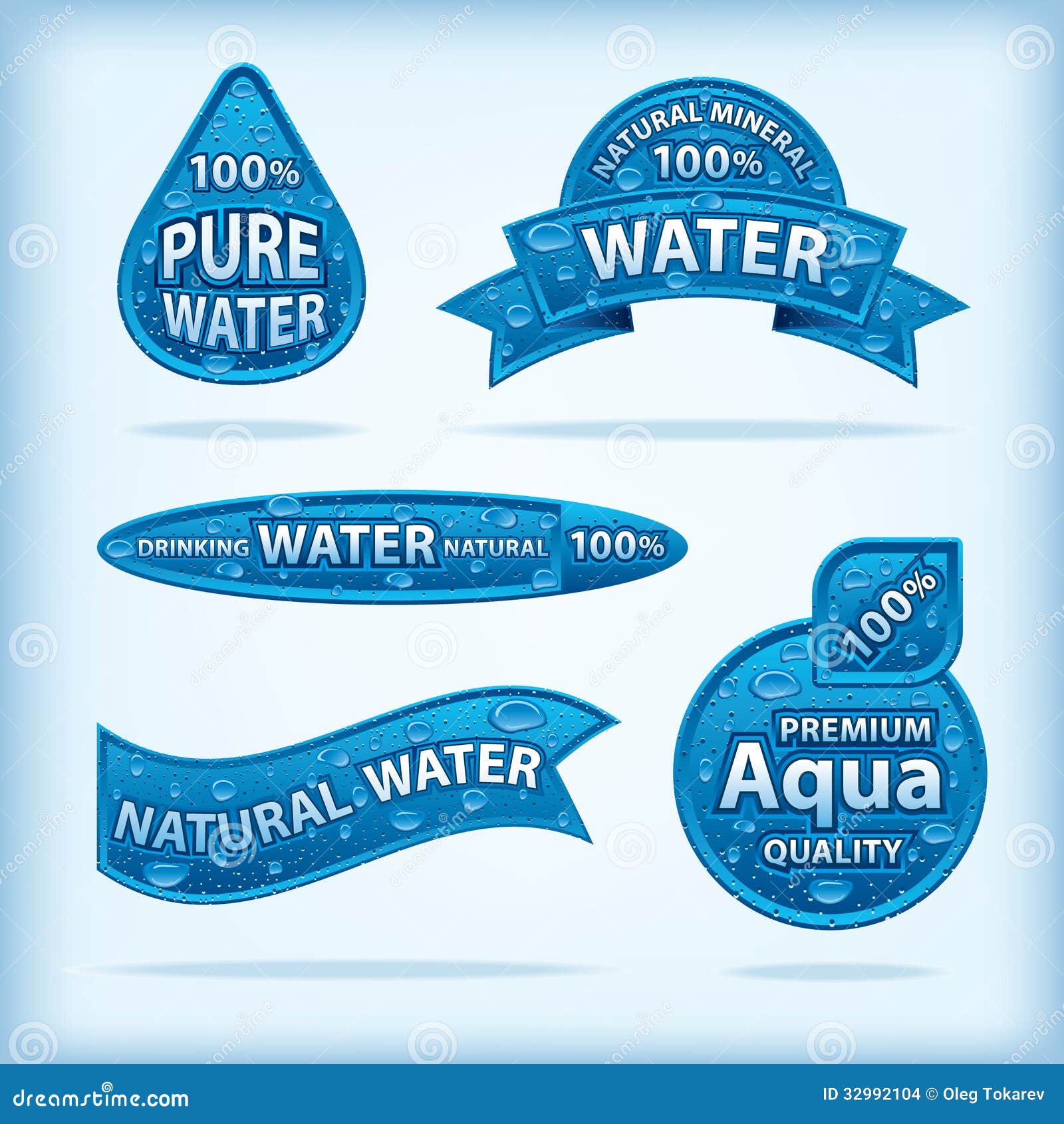 Natural Water Labels Stock Photo | CartoonDealer.com #32992104