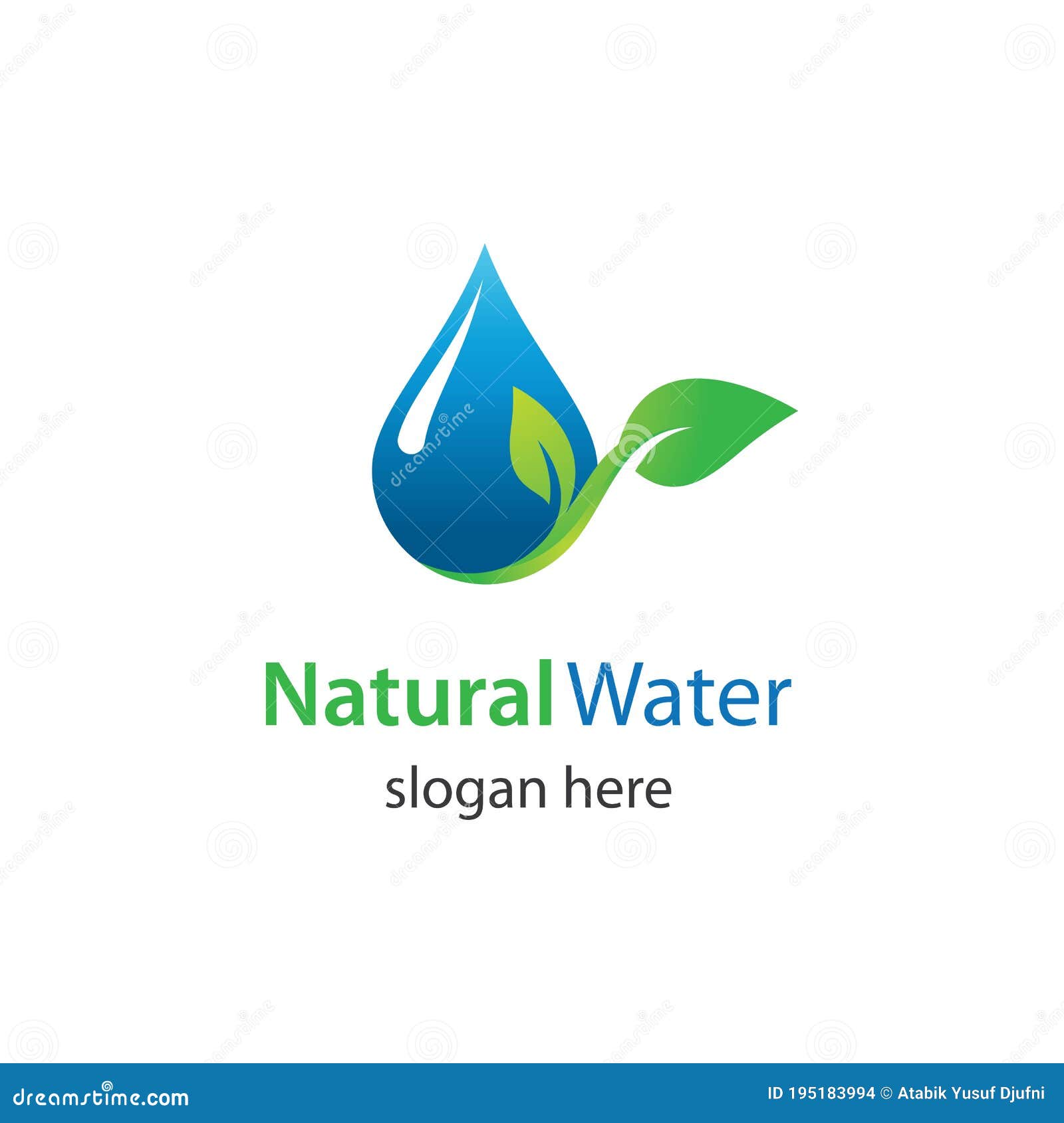 Natural Water Logo Template Stock Vector - Illustration of care ...