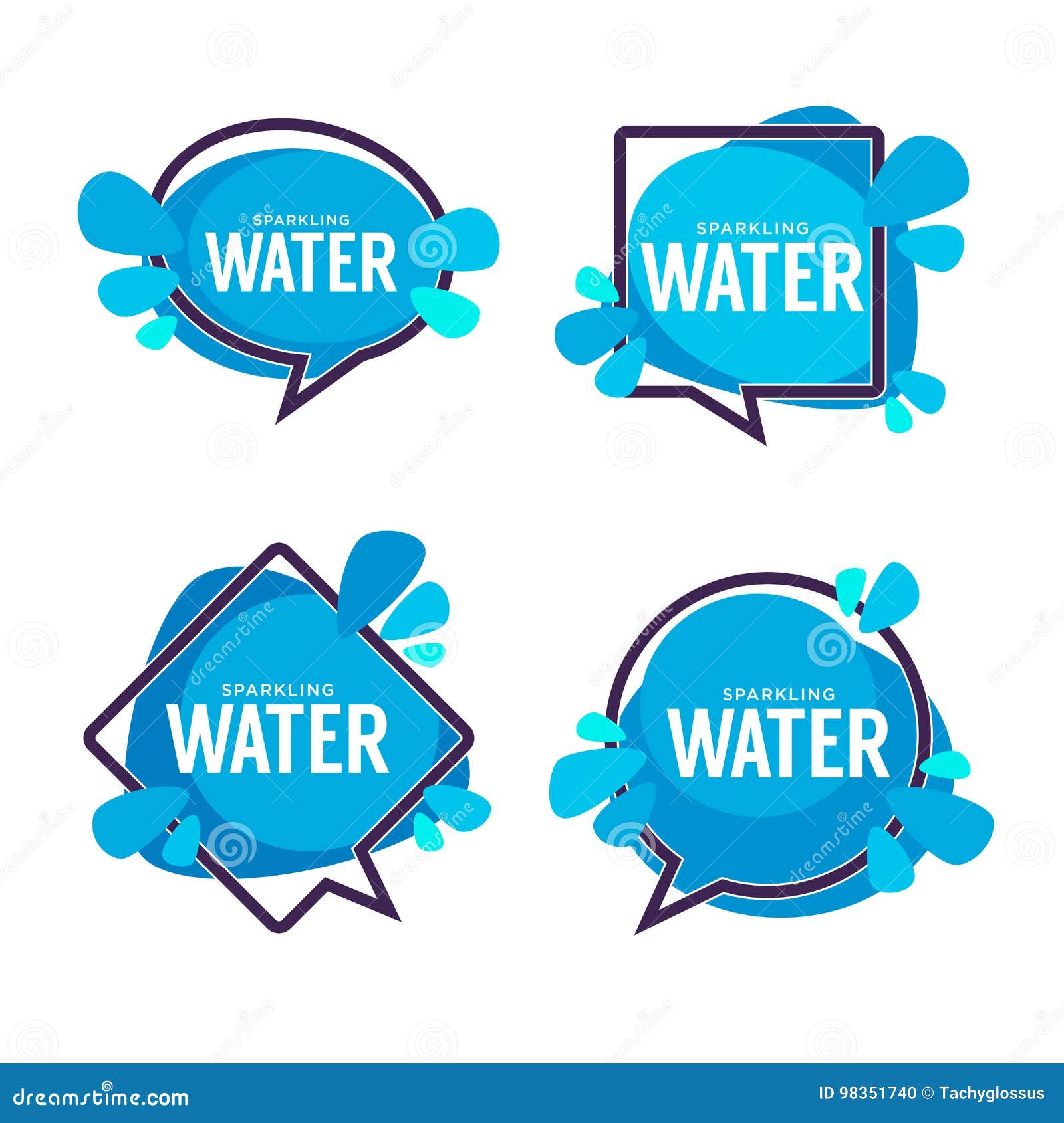 Natural Water, Vector Logo, Labels and Stickers Templates with a Stock ...