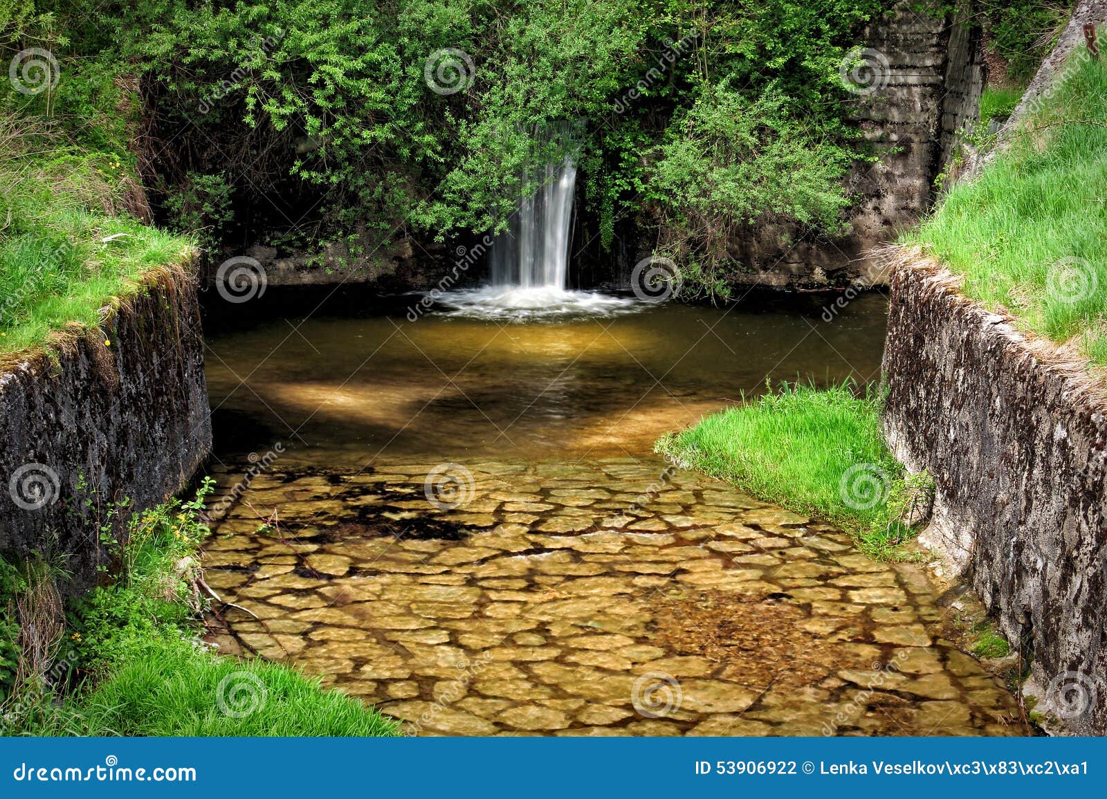 Natural waterfall stock photo. Image of park, relax, flowing - 53906922