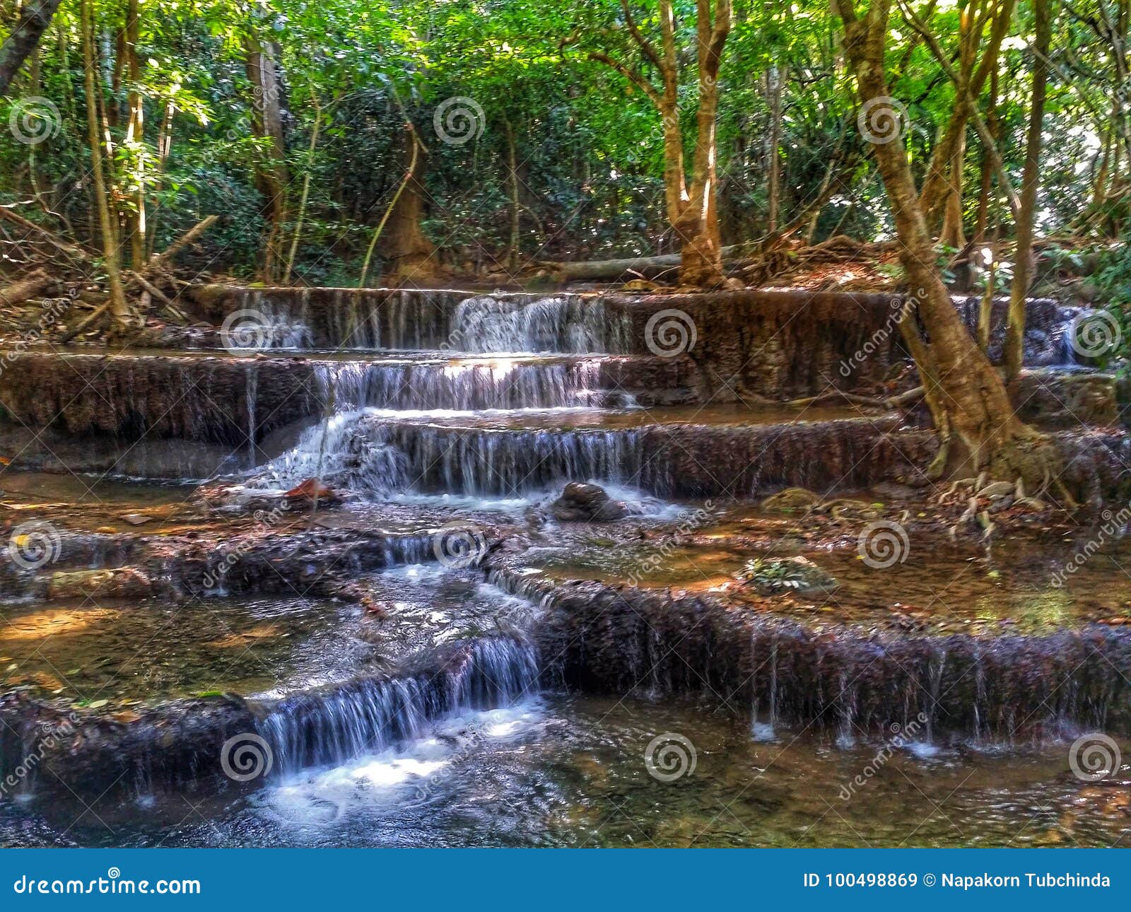 Waterfall stock image. Image of waterfall, travel, walk - 100498869