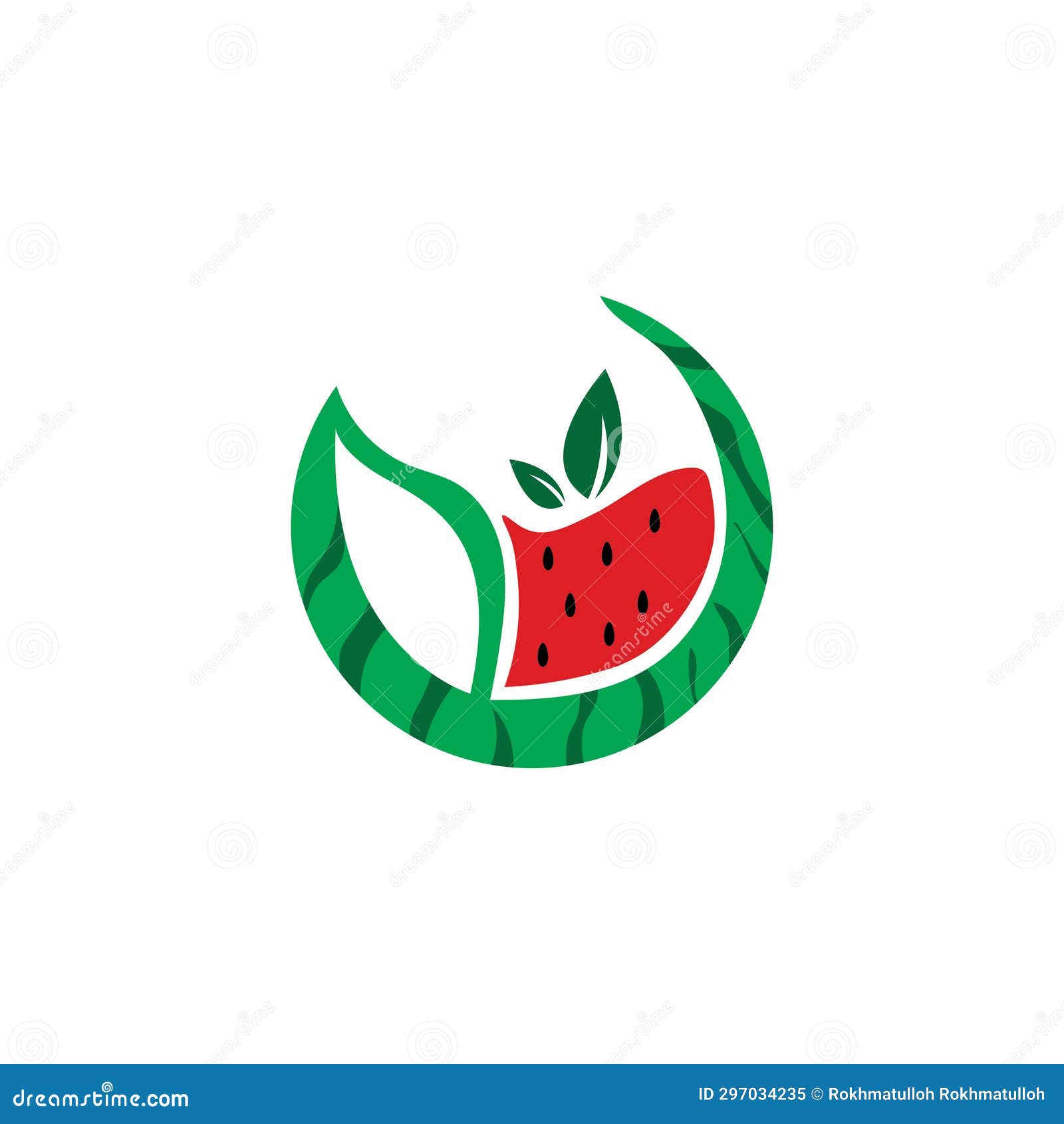 Natural Watermelon Logo Circle Vector Design Stock Vector ...