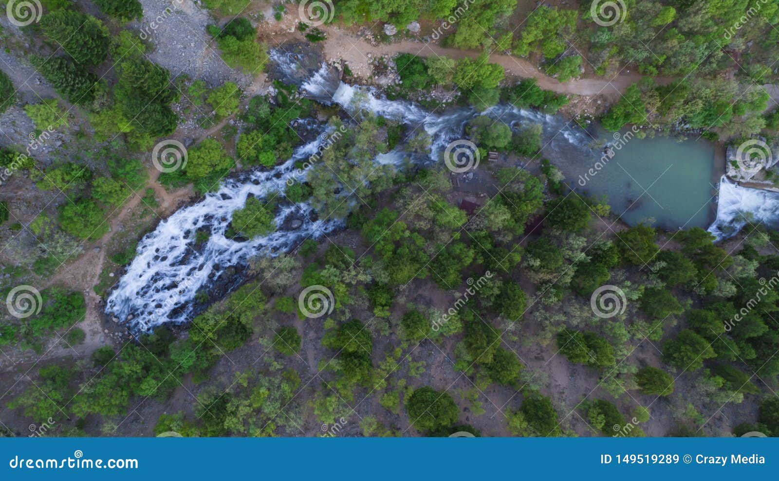 Aerial Waterfall Landscape stock image. Image of nature - 149519289