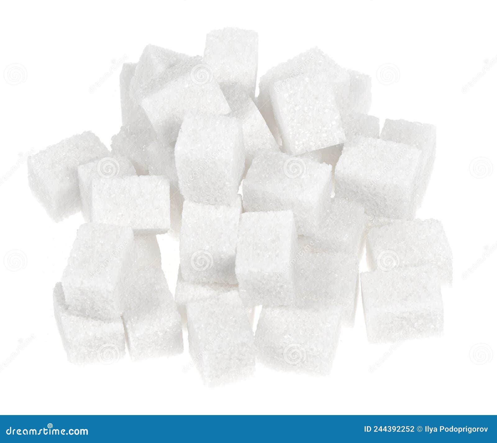 Natural White Sugar Cubes Isolated on White Background Stock Photo ...