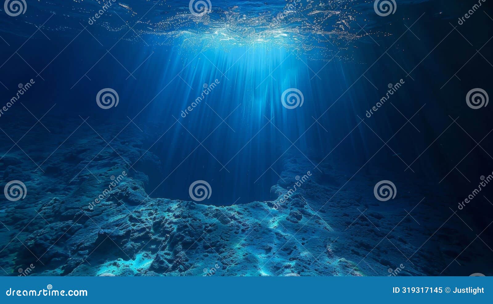 A Natural Wonder of the Ocean a Blue Hole is a Deep Dark Chasm Beneath ...