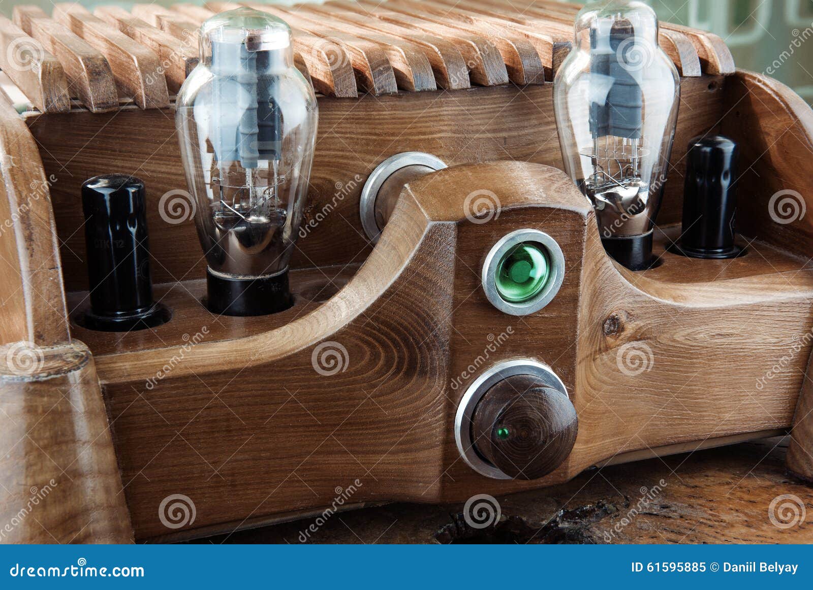 Natural Wood Tube Amplifier Stock Image - Image of audio, sound: 61595885