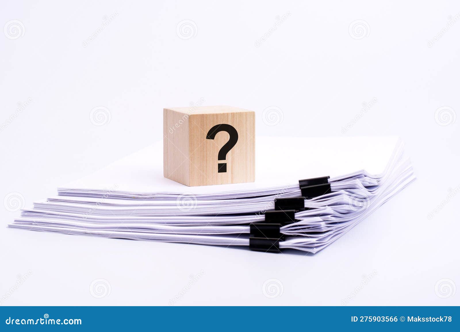 Natural Wooden Block with Question Mark, White Background Stock Photo ...
