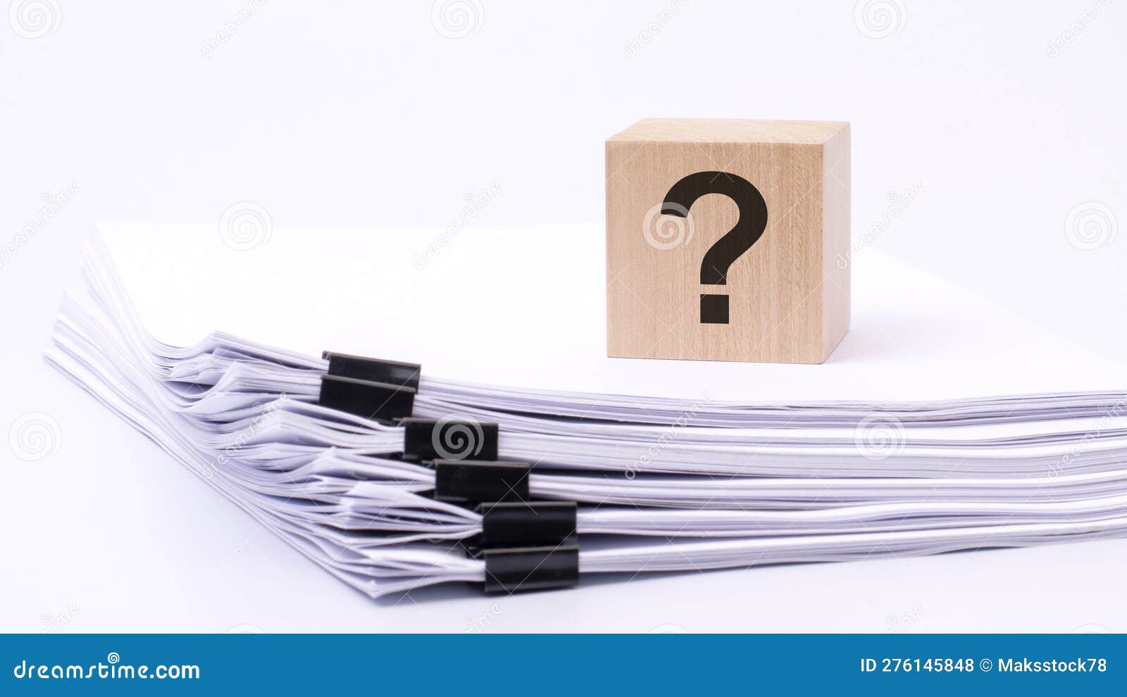 Natural Wooden Block with Question Mark, White Background Stock Photo ...