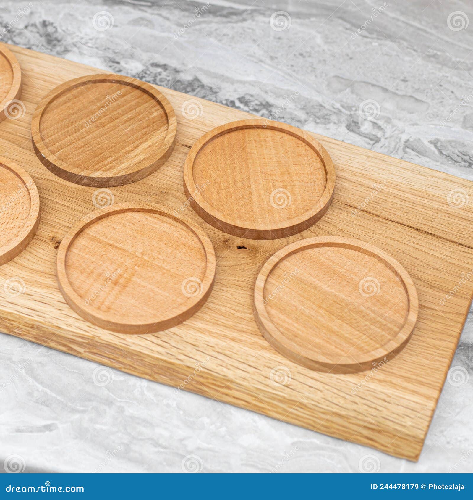 Natural Wooden Coasters on the Board Stock Image - Image of stack ...