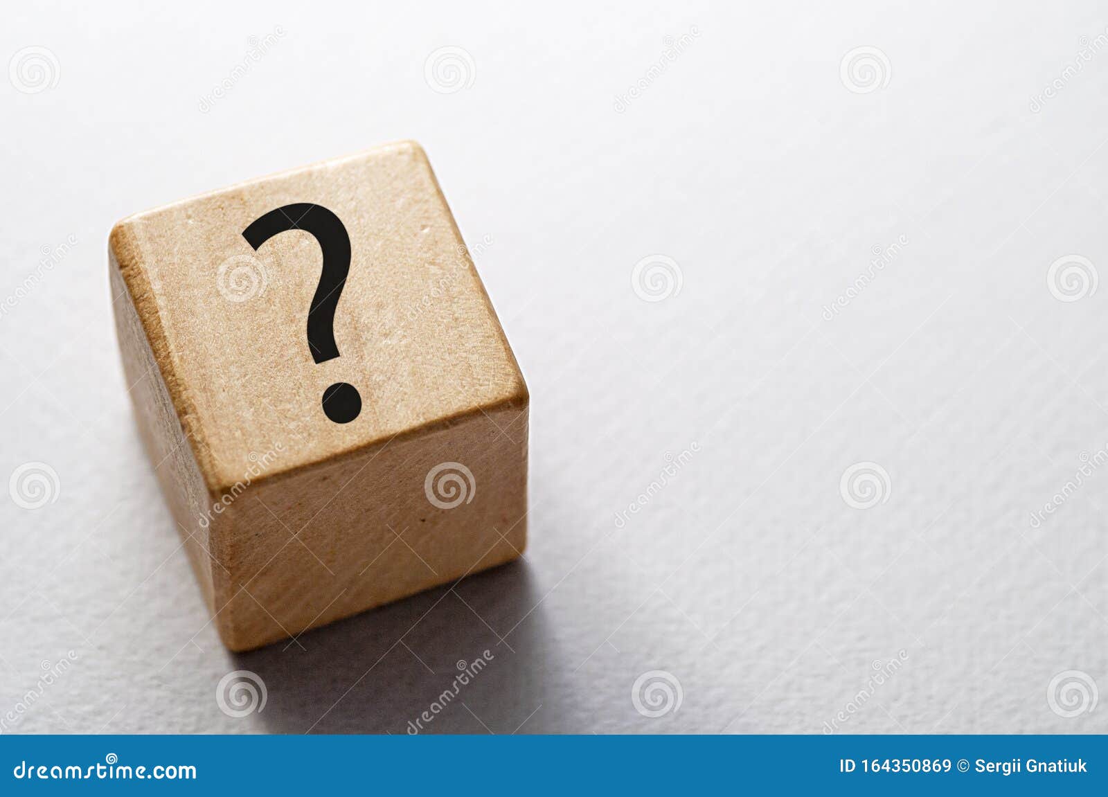 Natural Wooden Cube or Dice with Question Mark Stock Image - Image of ...
