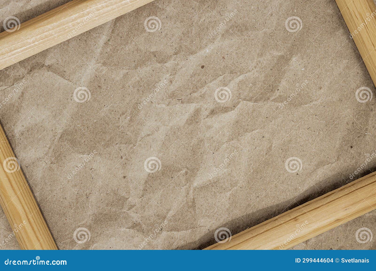 Natural Wooden Frame with Craft Paper, Background Stock Photo - Image ...