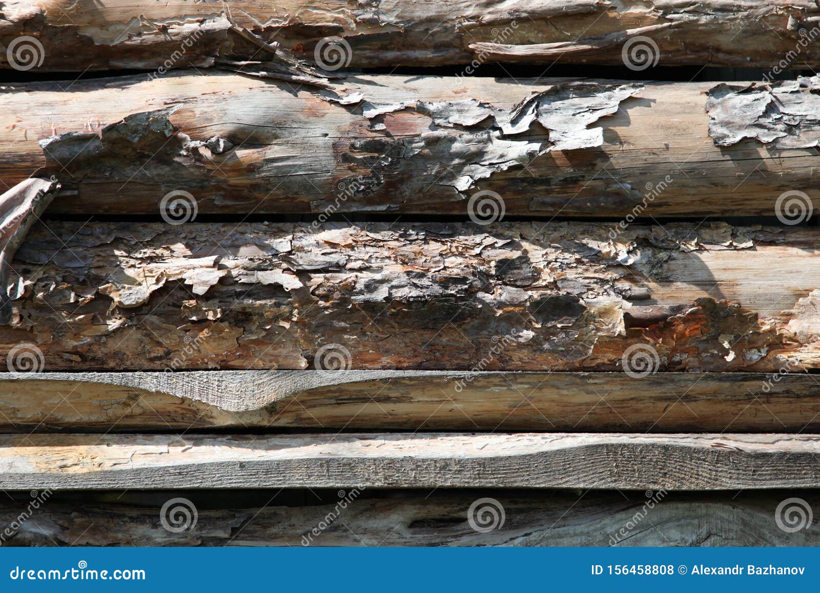 Natural Wooden Logs with Bark Stock Photo - Image of natural, decorate ...