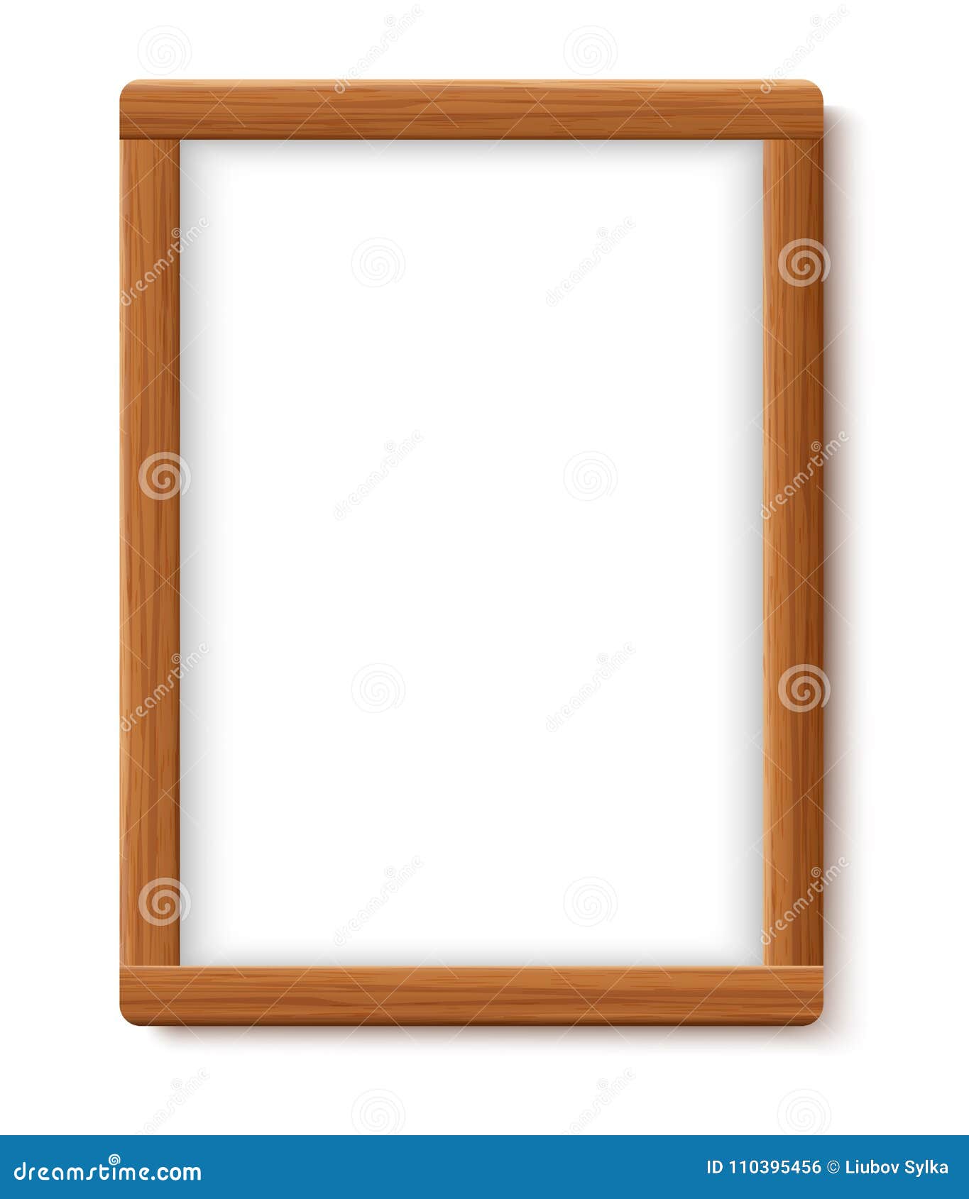 Natural Wooden Rectangular Picture Frame Isolated on a White Background ...