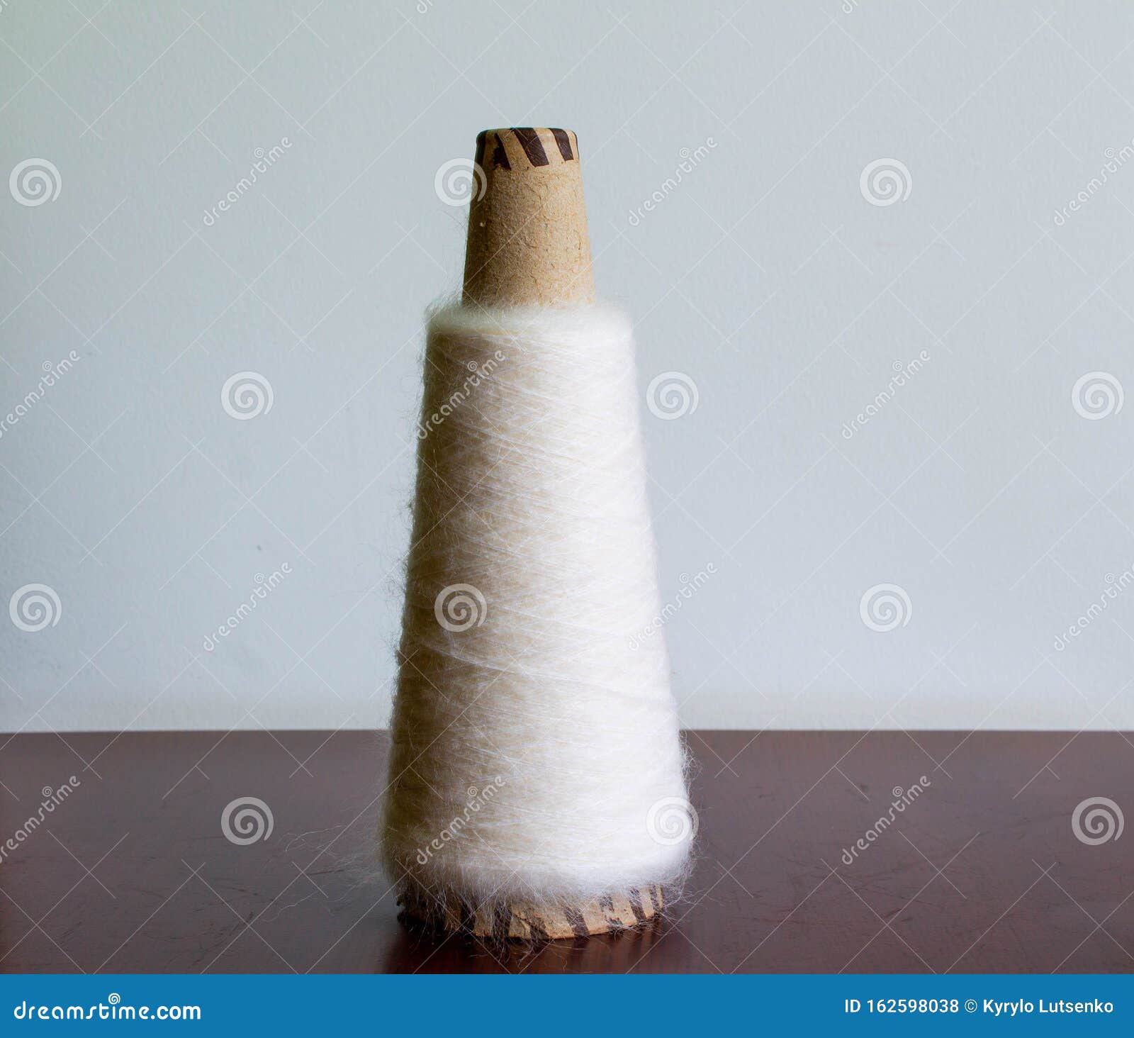 Natural wool bobbin yarn stock photo. Image of craft - 162598038