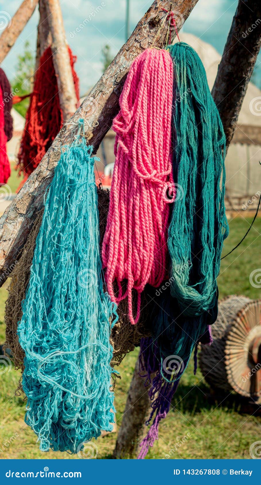 Natural Wool Thread Dyed in Color Stock Photo - Image of color, peru ...