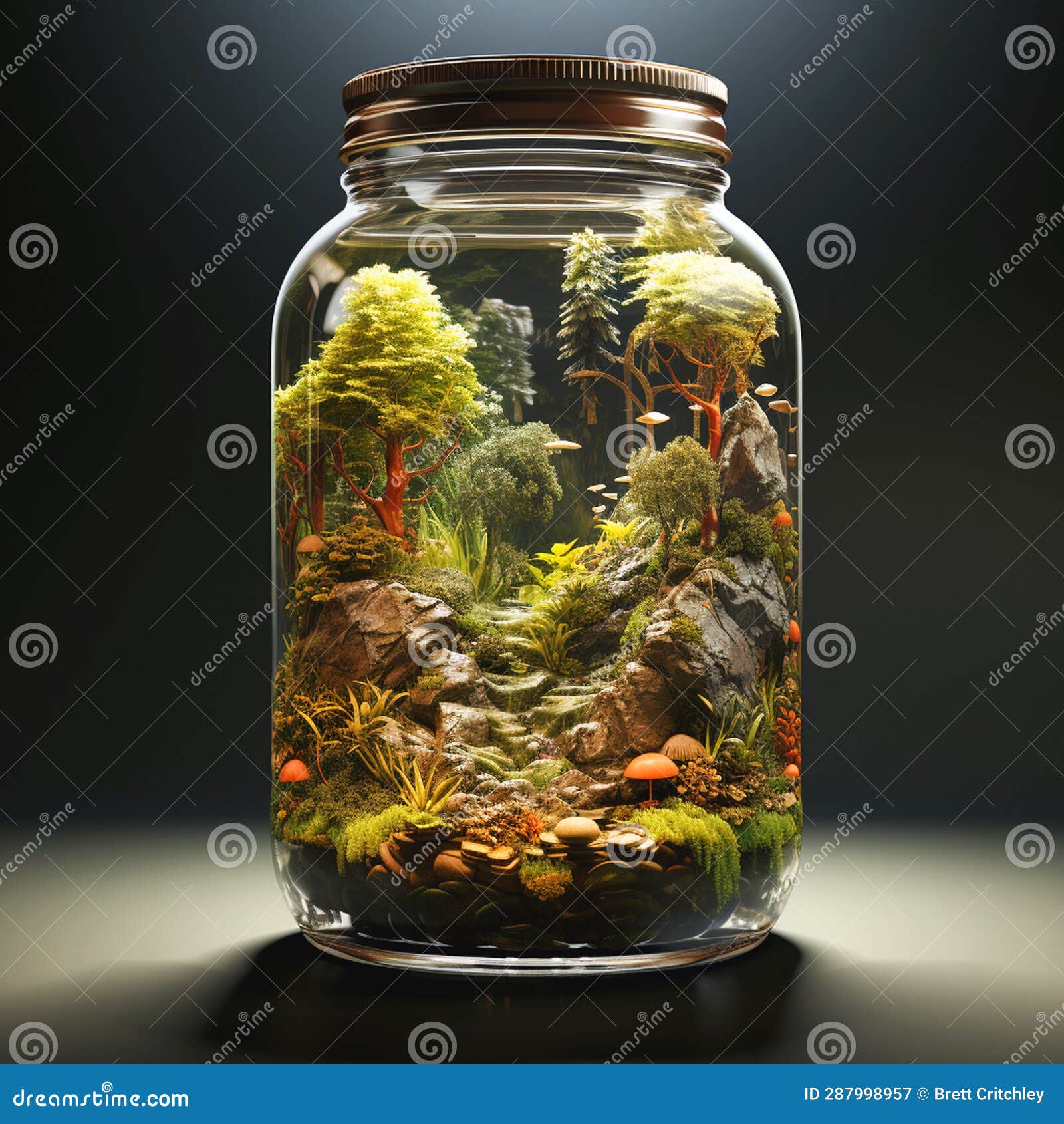 Natural World Environment Inside a Jar Stock Illustration ...